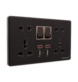 DOUBLE MULTI SOCKET + 2 USB – Vivatiq Electrical